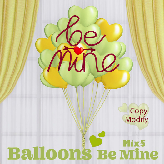 Second Life Marketplace - Valentine's day Balloons Be Mine MIx5